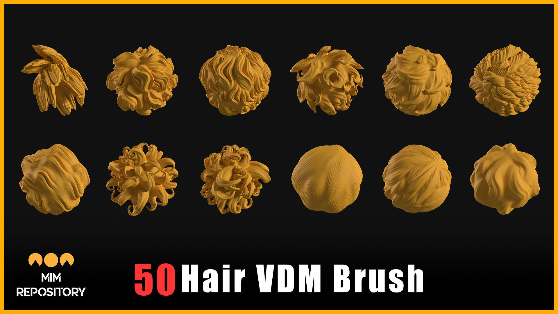 50 Hair VDM Brushes 3D model | CGTrader