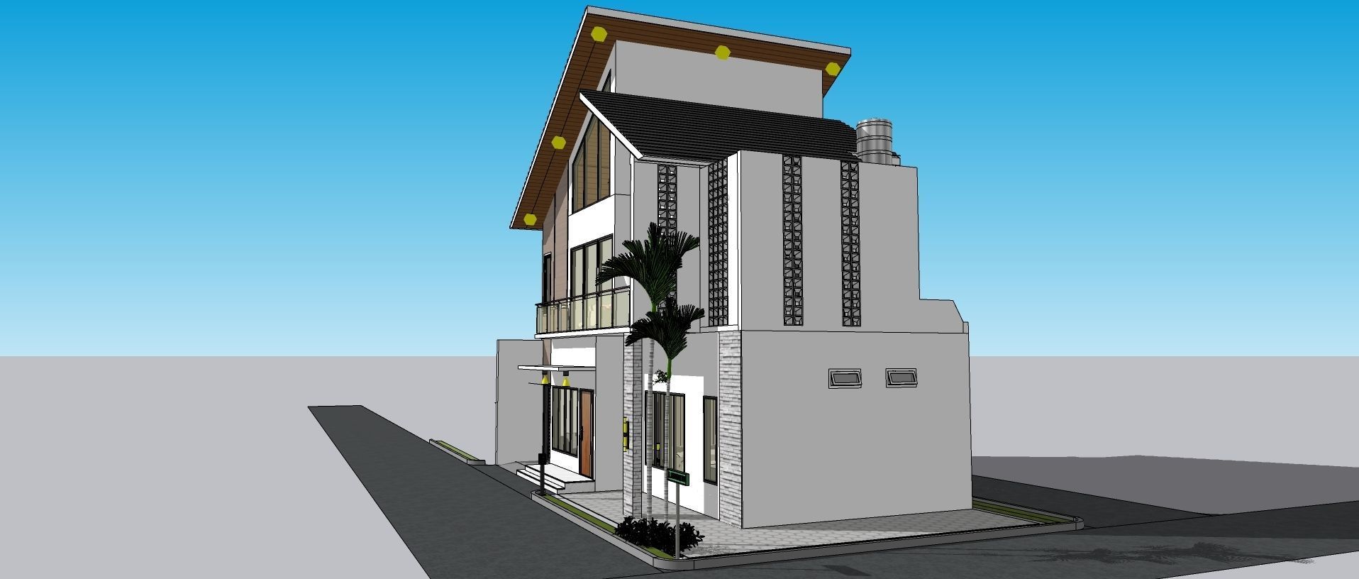 3D model 2 Floor Modern 3d House Design full Nice Interior VR / AR ...