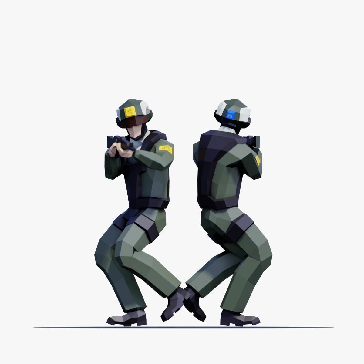 3D model Special Forces Soldiers - Animated and Rigged VR / AR / low ...