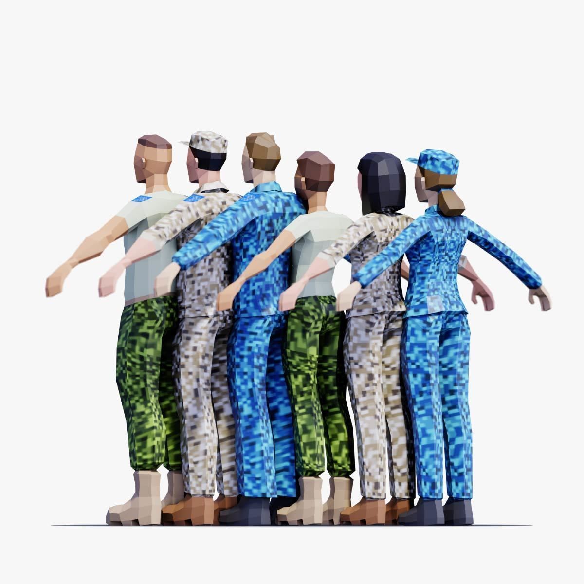 3D model Ground Forces Army Soldiers - Animated and Rigged VR / AR ...