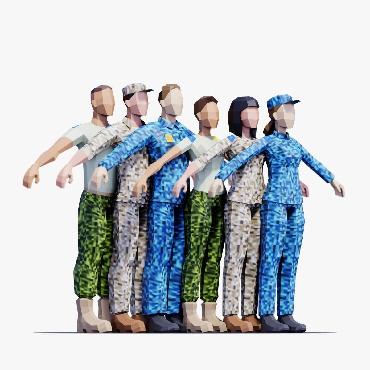 3D model Ground Forces Army Soldiers - Animated and Rigged VR / AR ...