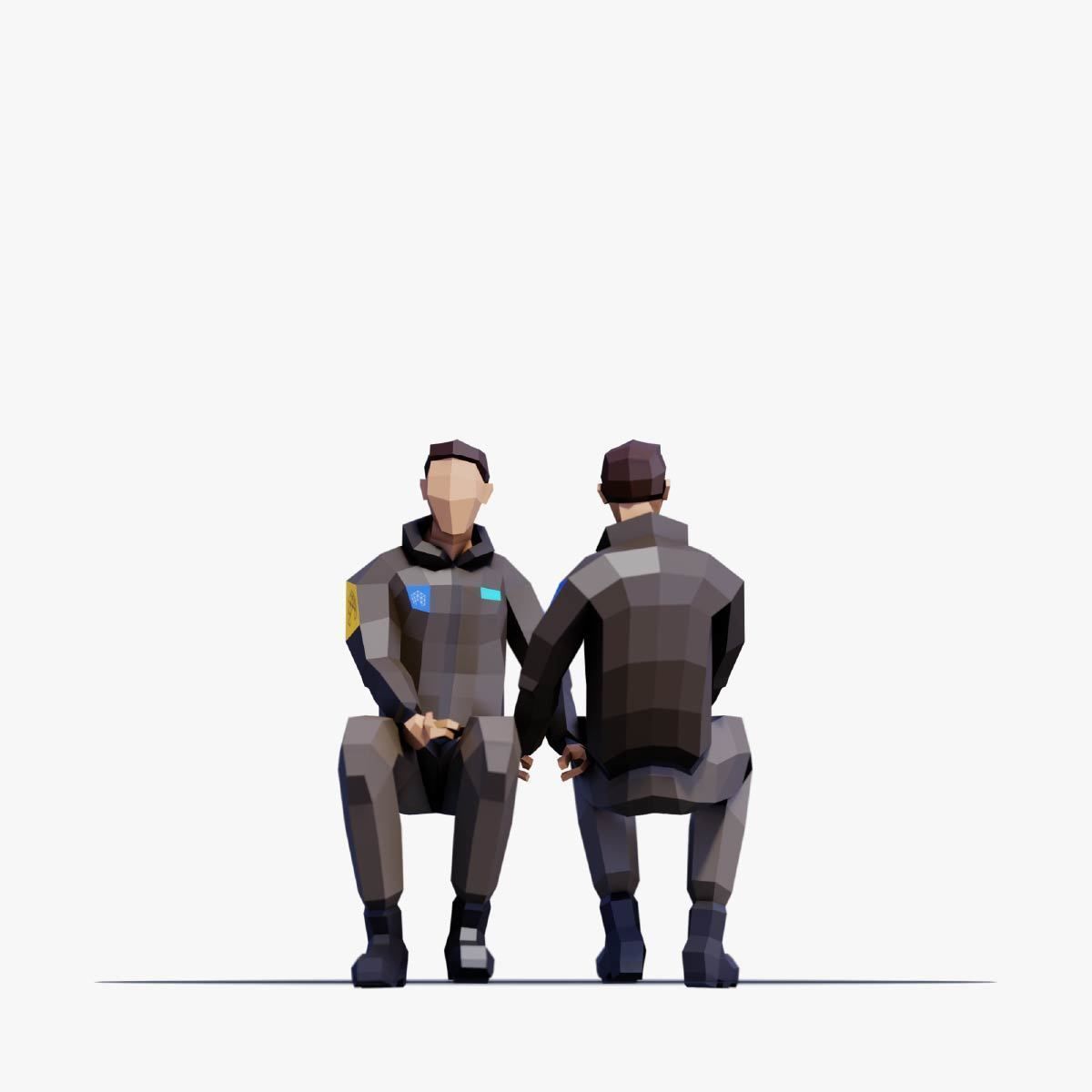 3D model Air Force Soldiers - Animated and Rigged VR / AR / low-poly ...