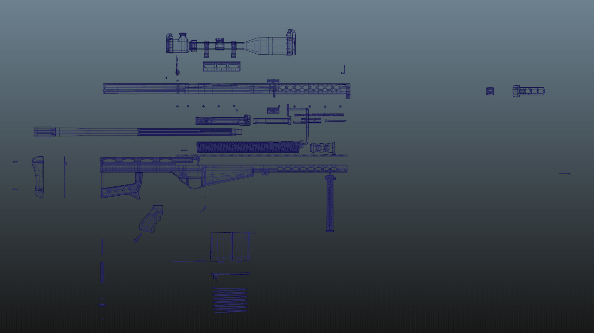 Animated Barrett Rifle free 3D model animated | CGTrader