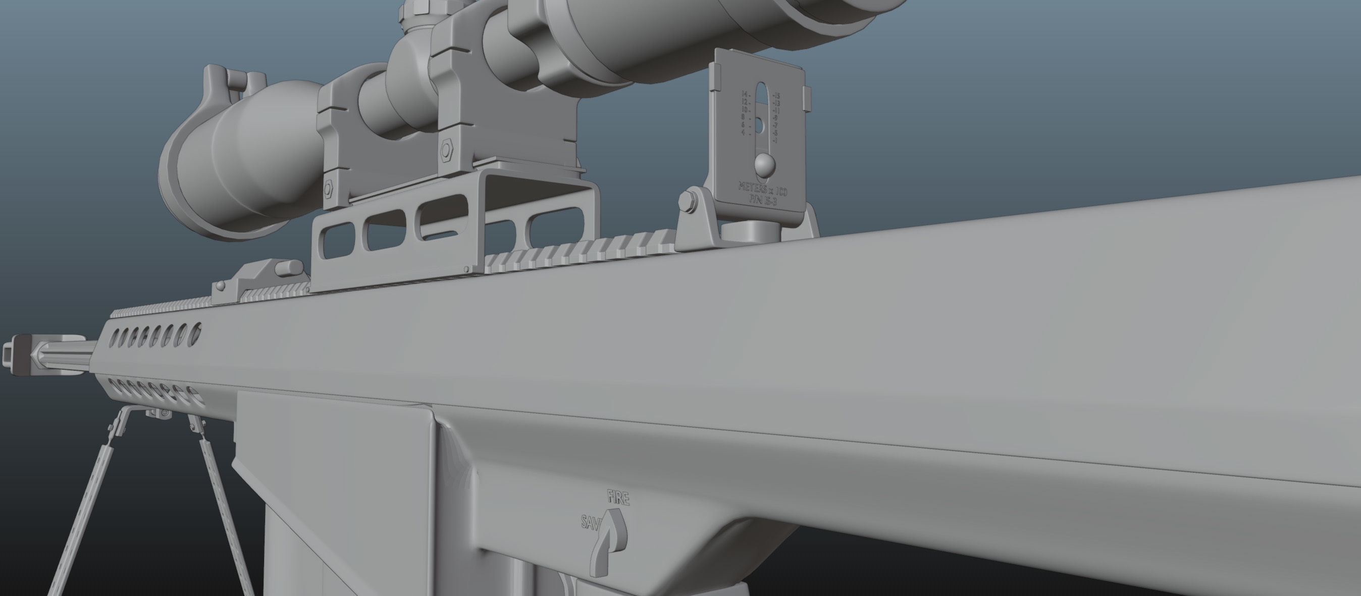 Animated Barrett Rifle free 3D model animated | CGTrader