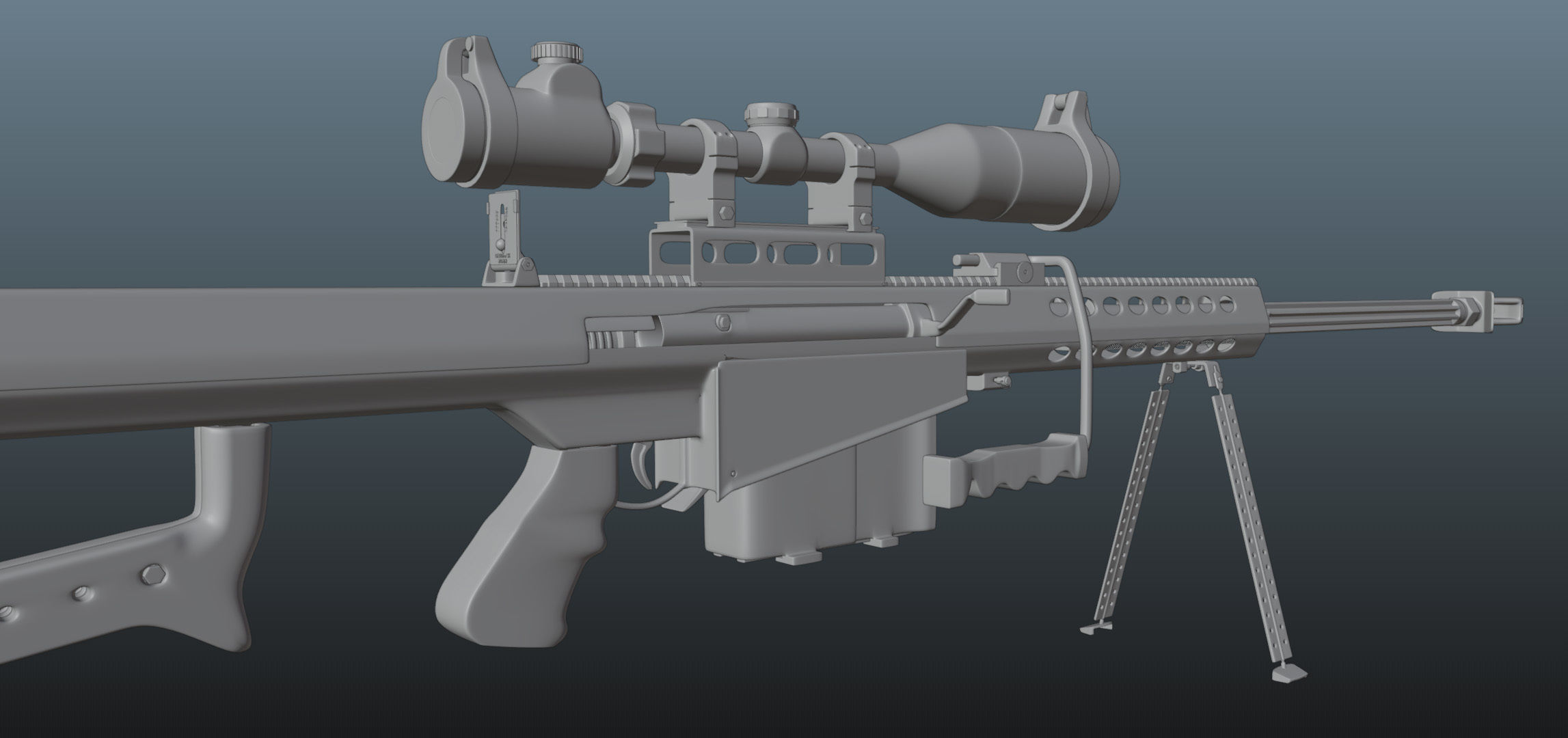 Animated Barrett Rifle free 3D model animated | CGTrader