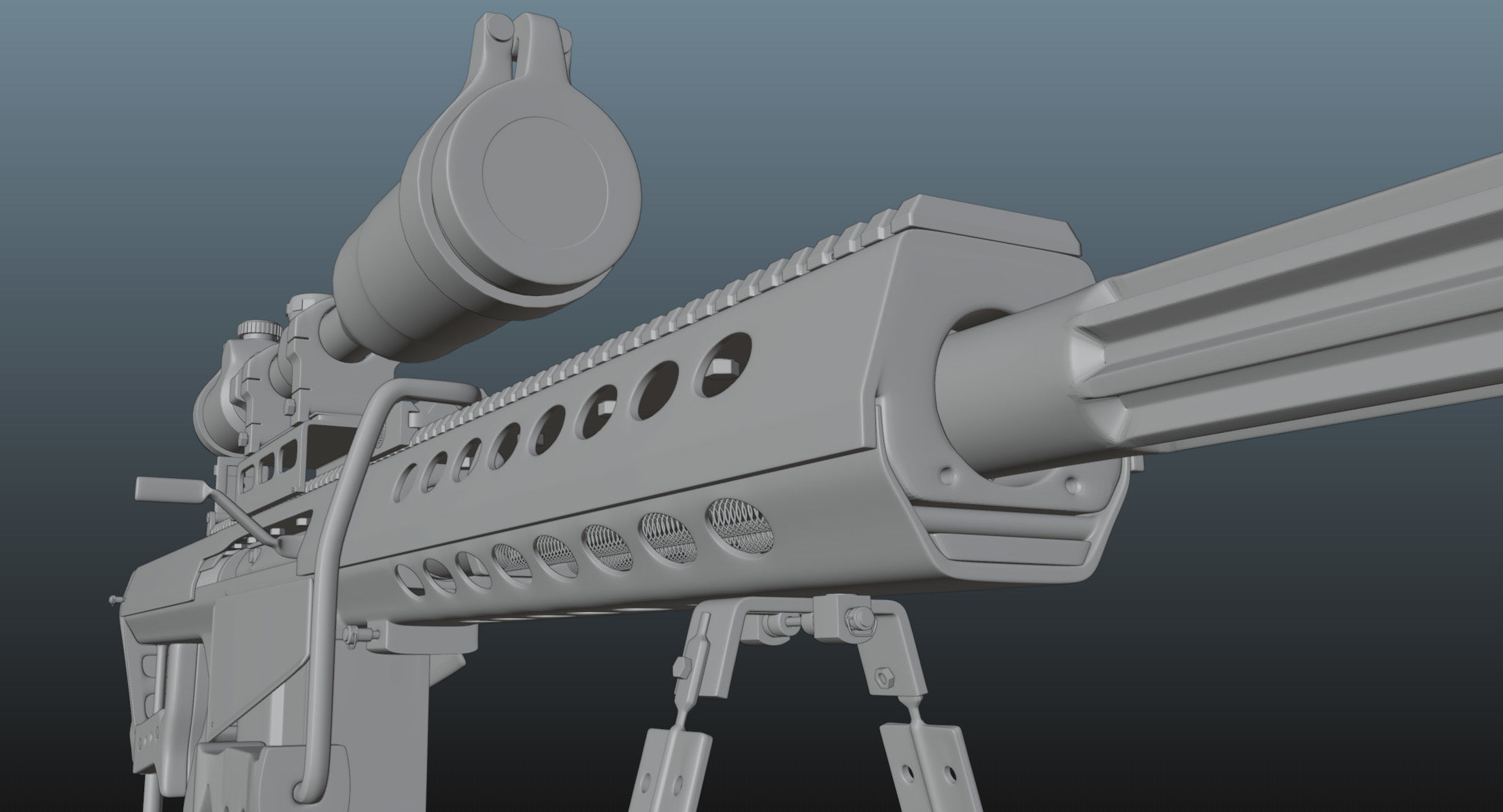 Animated Barrett Rifle free 3D model animated | CGTrader