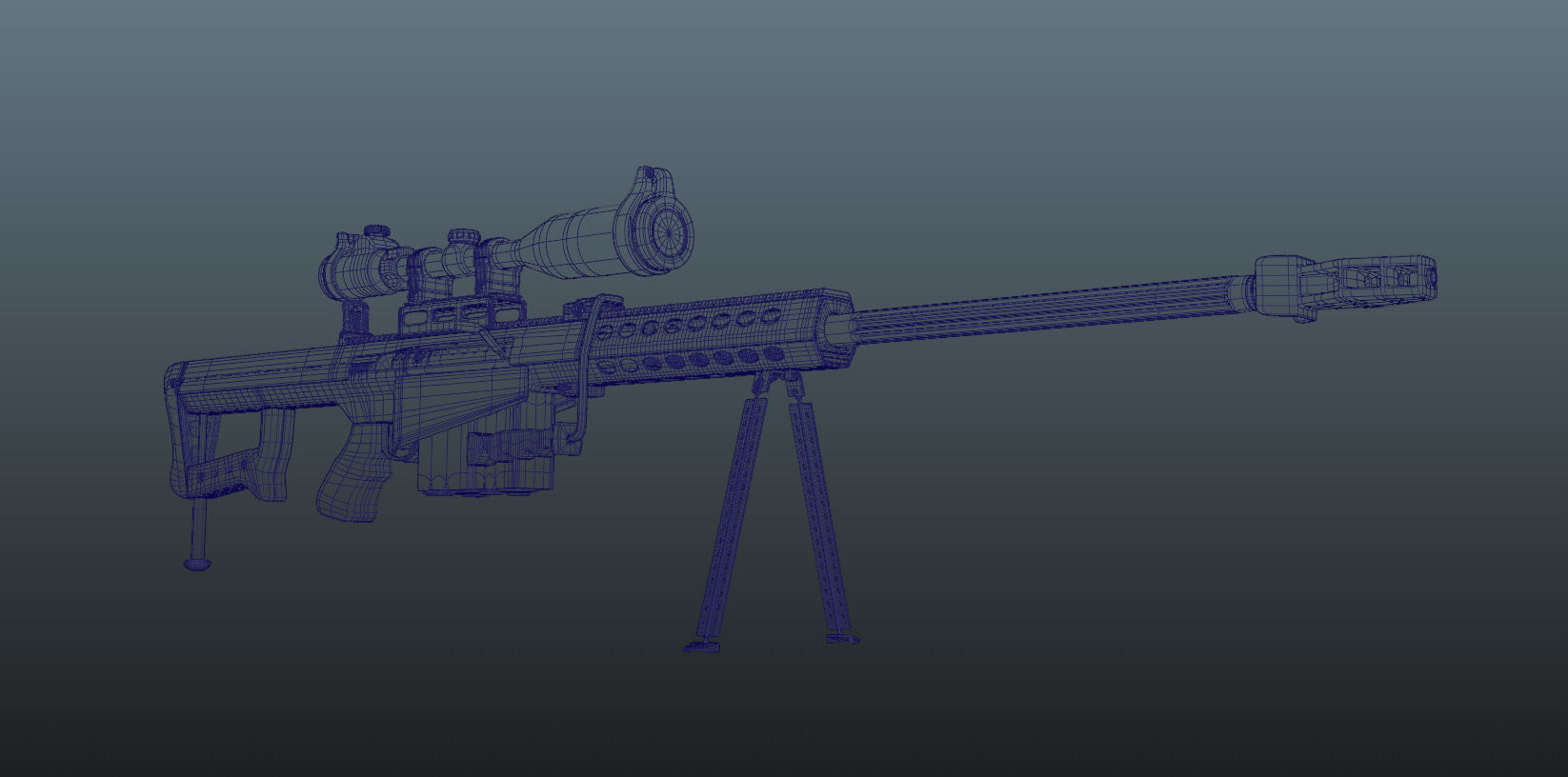 Animated Barrett Rifle free 3D model animated | CGTrader