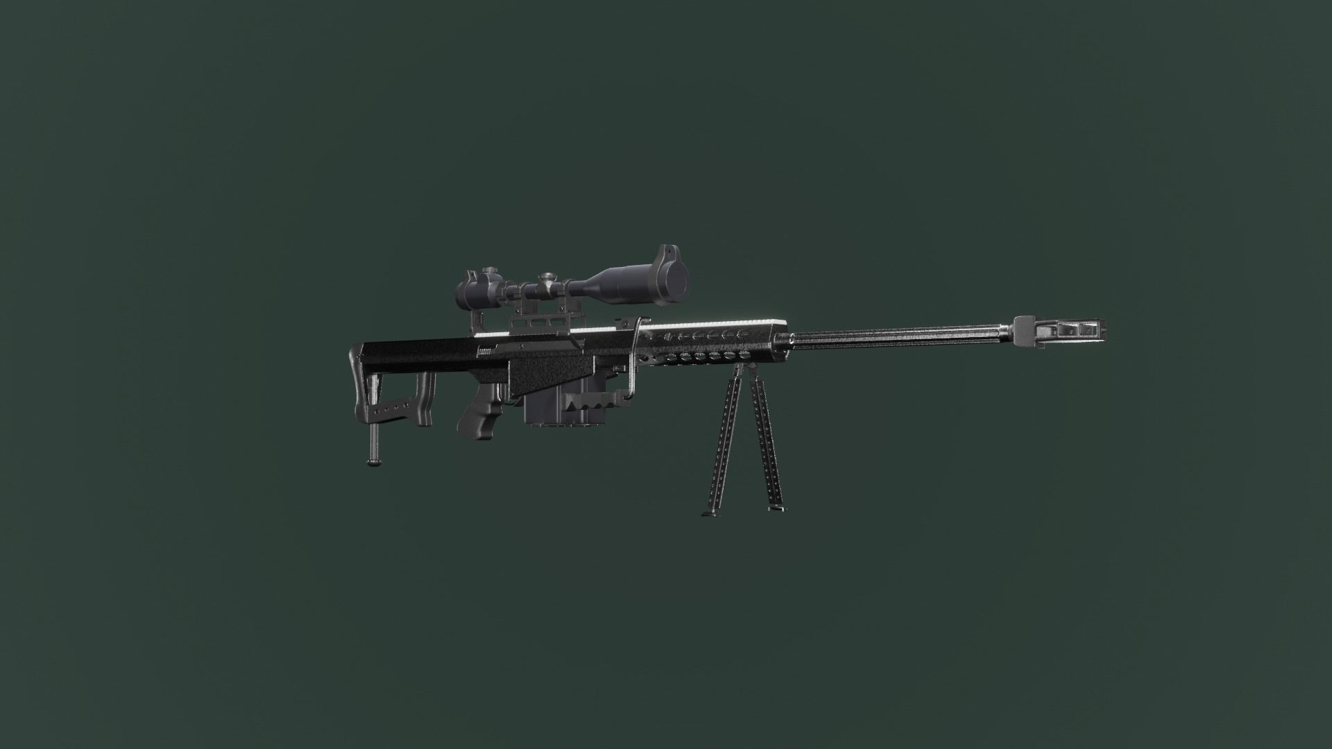 Animated Barrett Rifle free 3D model animated | CGTrader