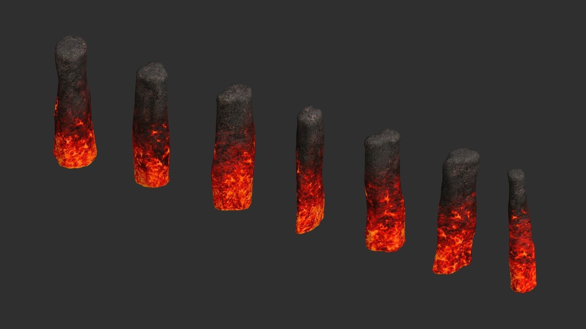 3D model Rock Pillars - Lava VR / AR / low-poly | CGTrader