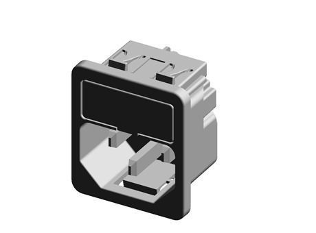 IEC INLET 1 POLE FUSE SNAP 2MM PANEL free 3D model | CGTrader