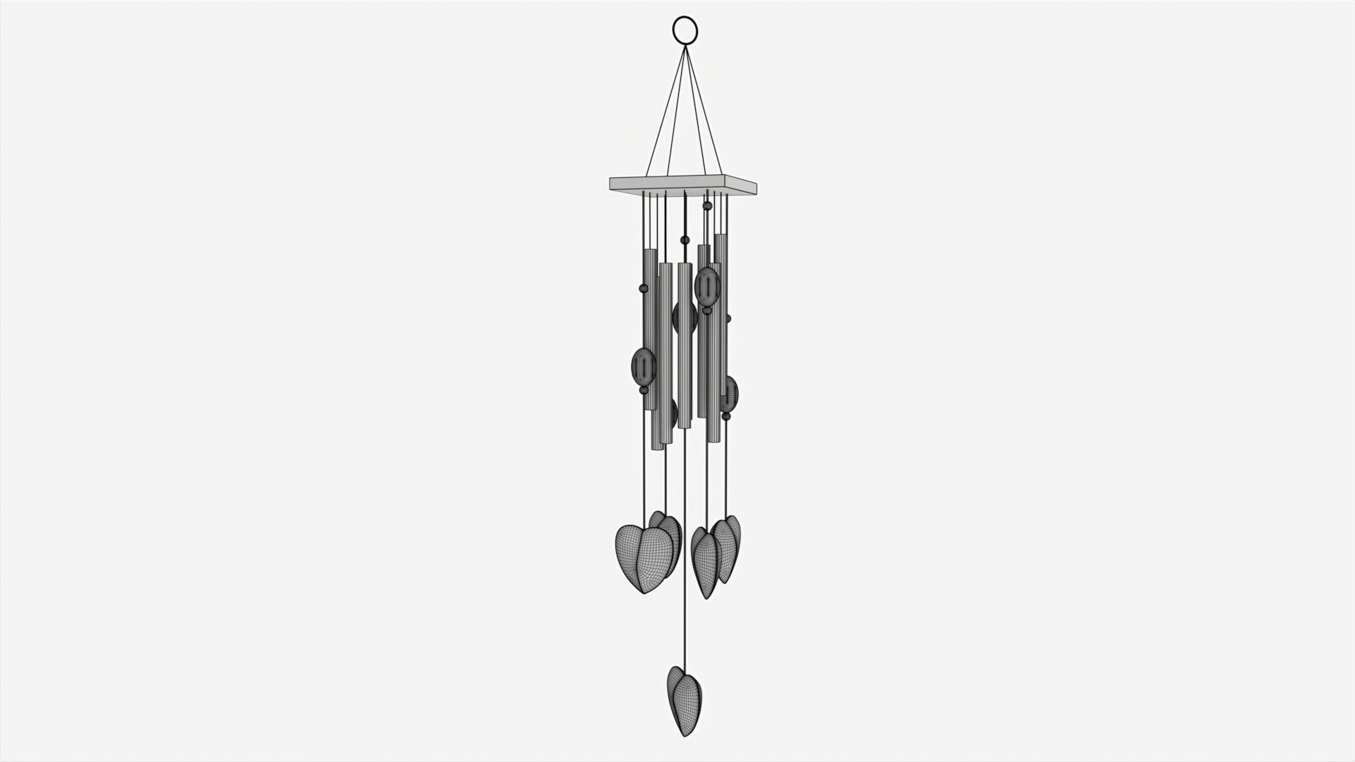Metal Tube Wind Chimes Feng Shui 3D model | CGTrader