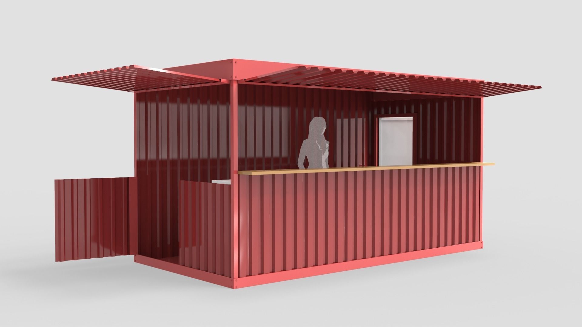 Large Container Kiosk 3D model | CGTrader