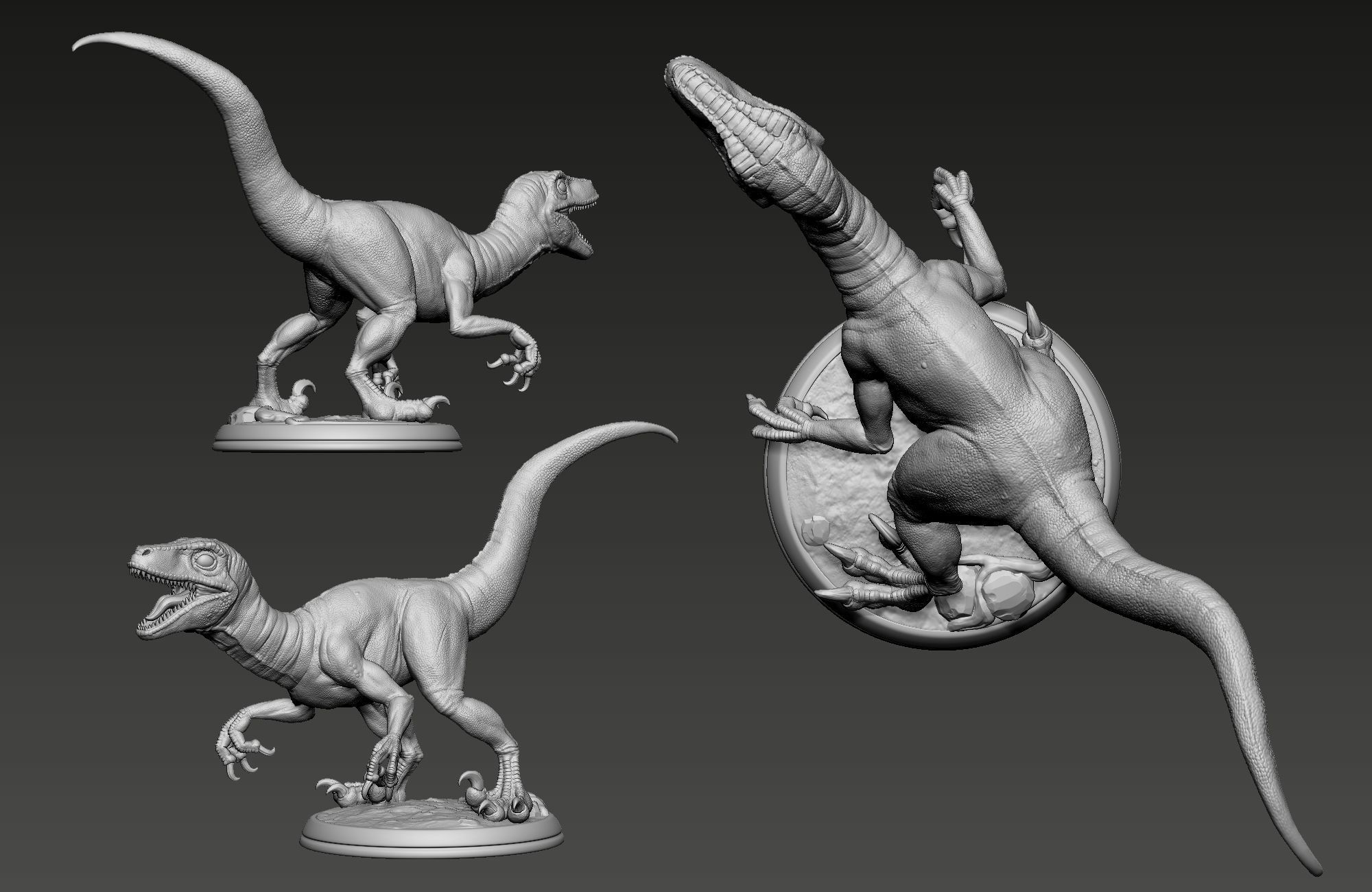 Raptor Dinosaur 3D model 3D printable | CGTrader