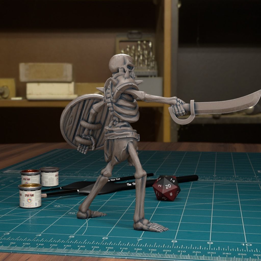Skeleton Warrior 02 - Pre-Supported 3D model 3D printable | CGTrader