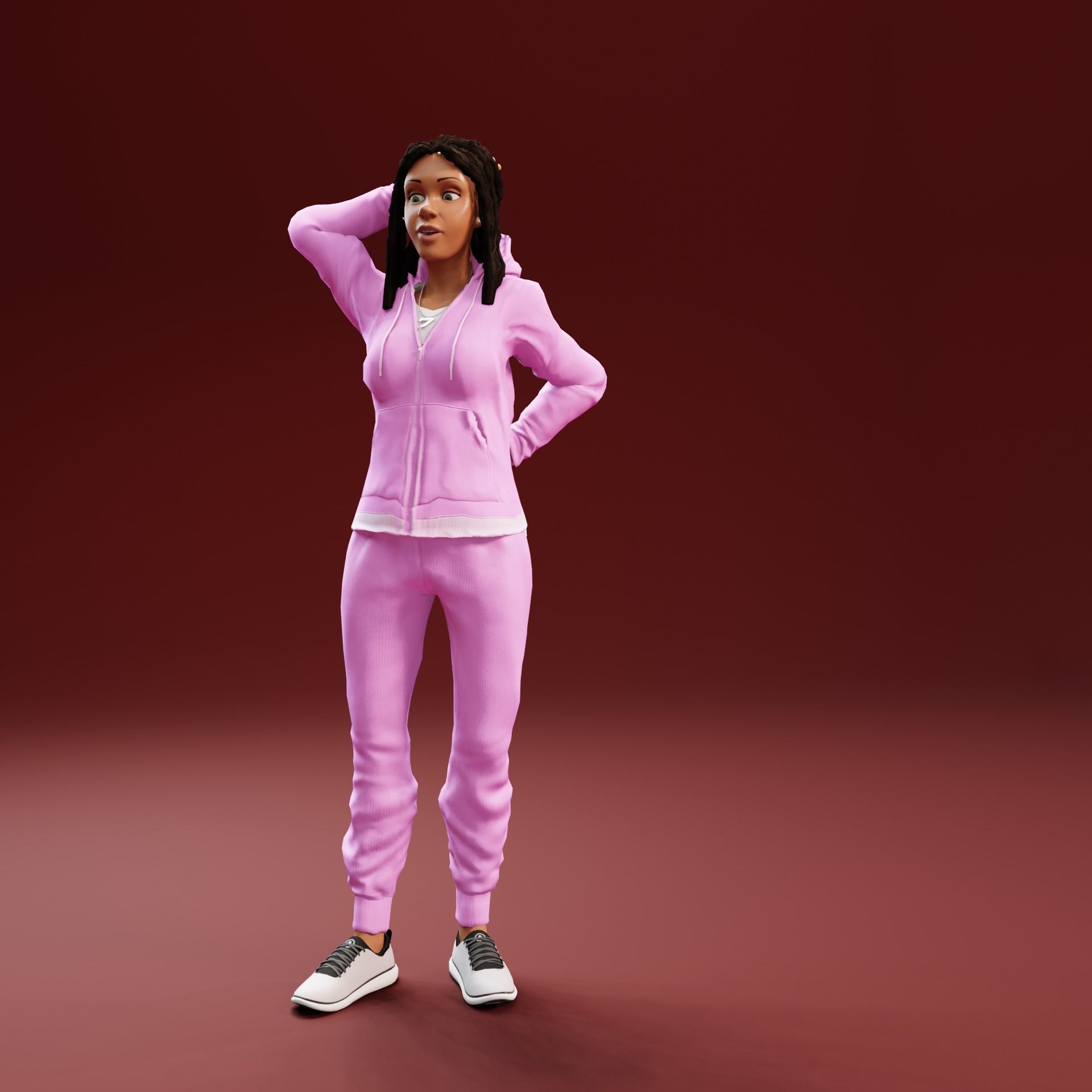 Cartoon Black girl rigged free 3D model rigged | CGTrader