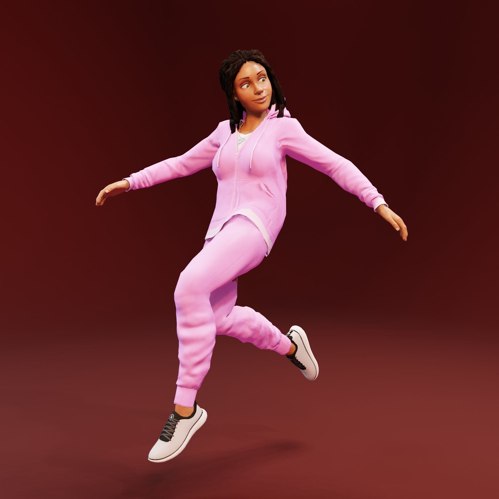 Cartoon Black girl rigged free 3D model rigged | CGTrader