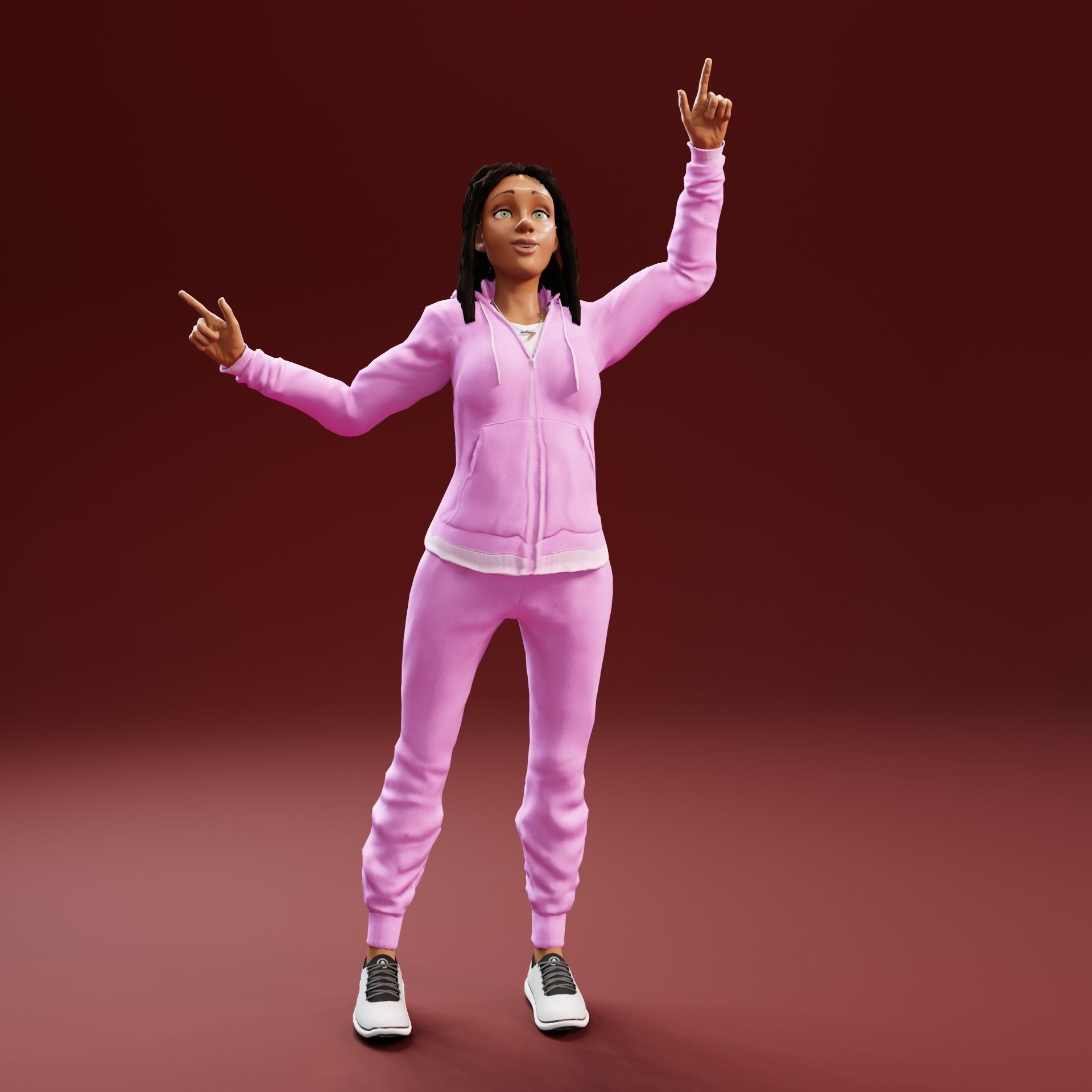 Cartoon Black girl rigged free 3D model rigged | CGTrader