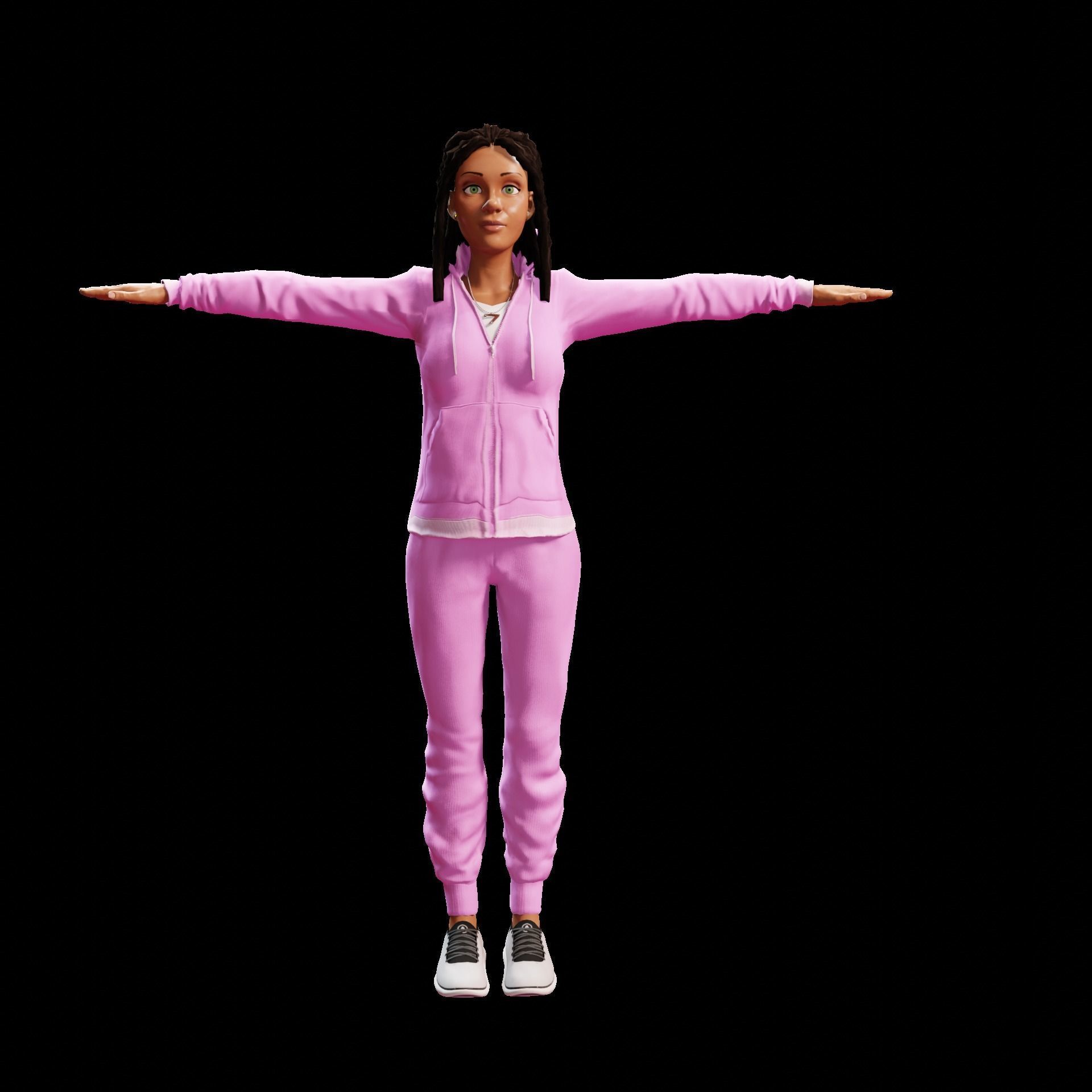 Cartoon Black girl rigged free 3D model rigged | CGTrader