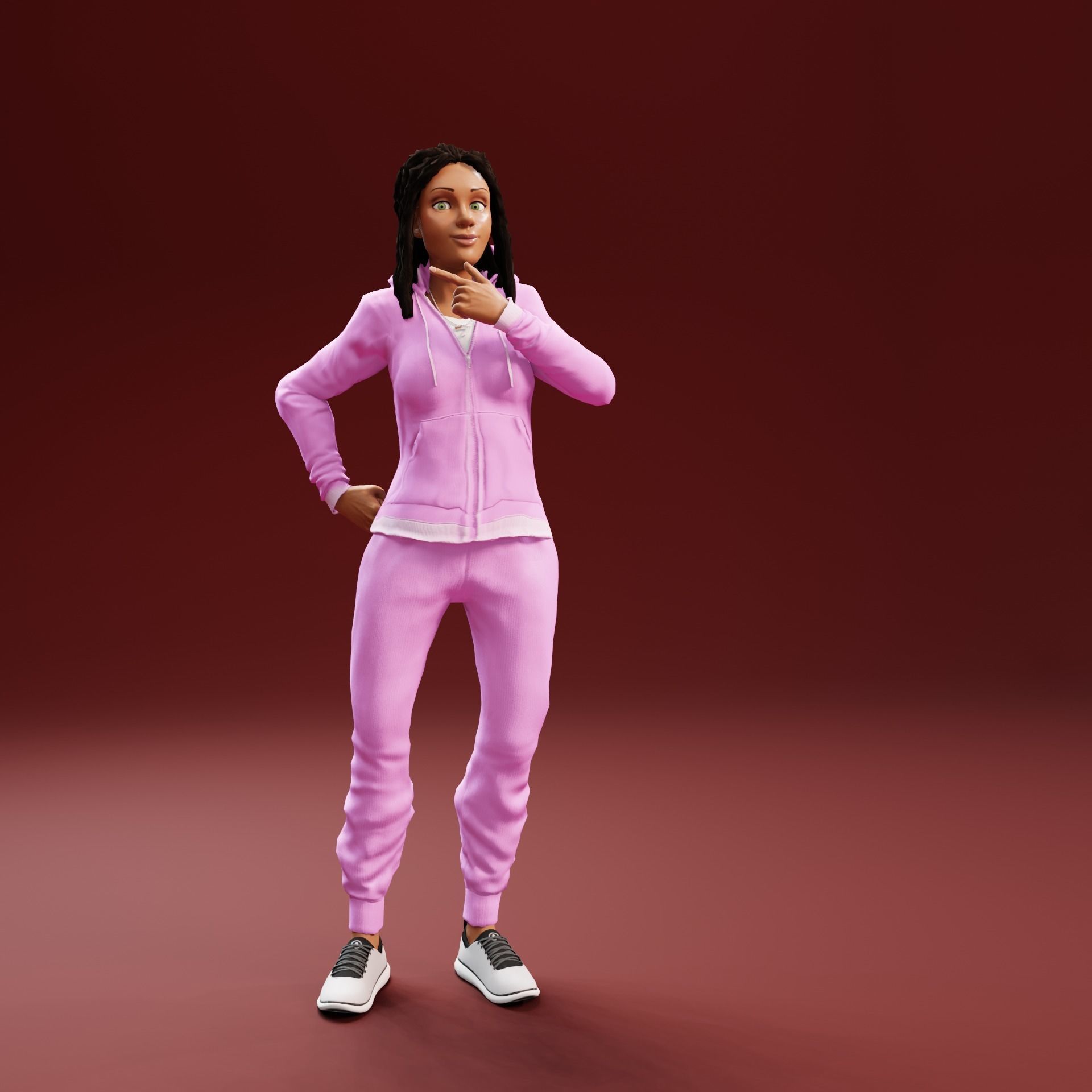 Cartoon Black girl rigged free 3D model rigged | CGTrader
