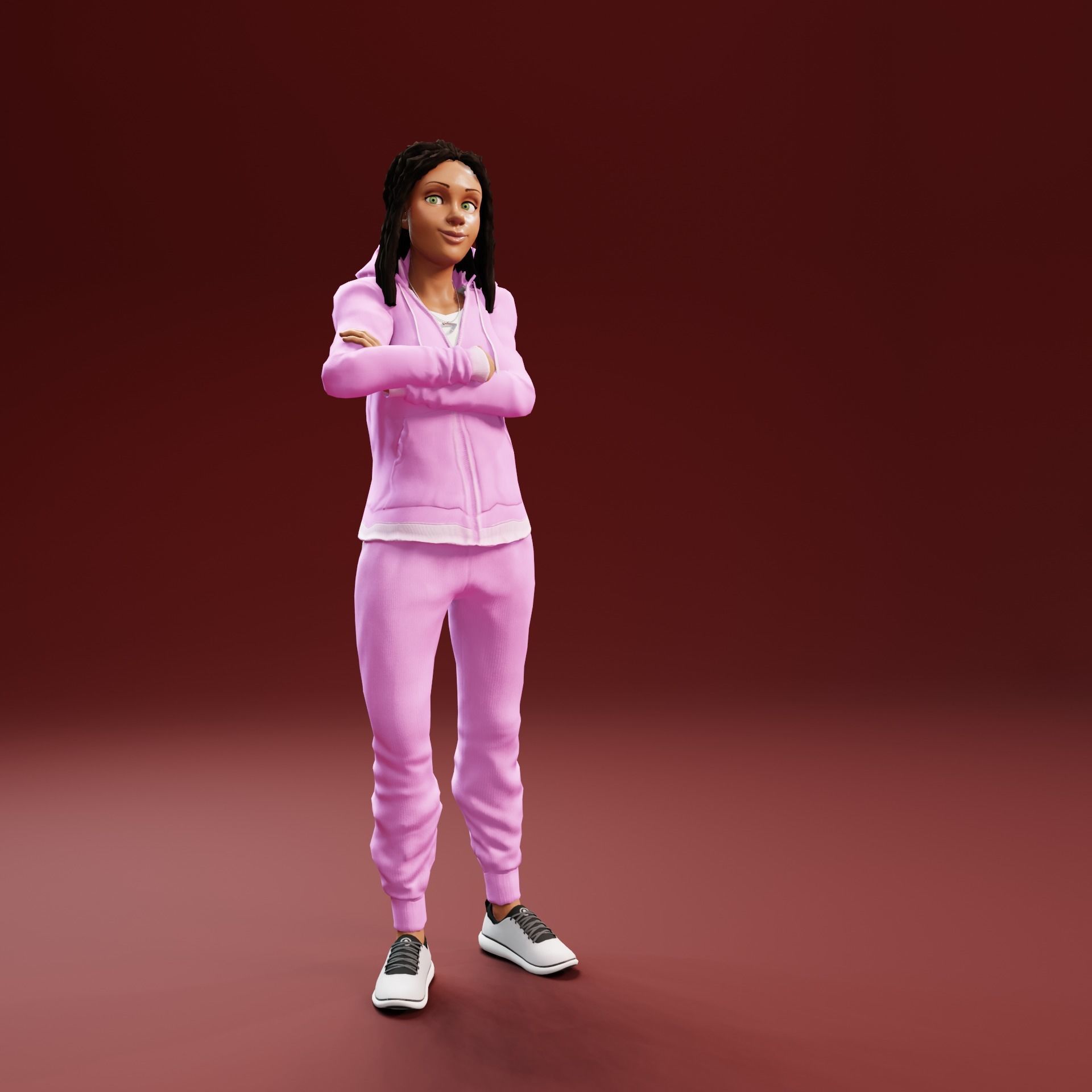 Cartoon Black girl rigged free 3D model rigged | CGTrader