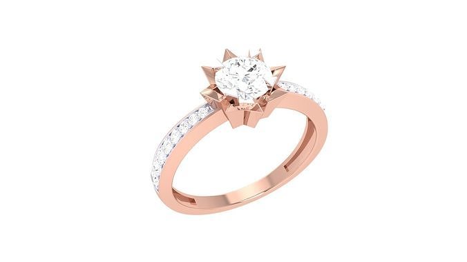 Solitaire Ring - 17 3D model 3D printable | CGTrader