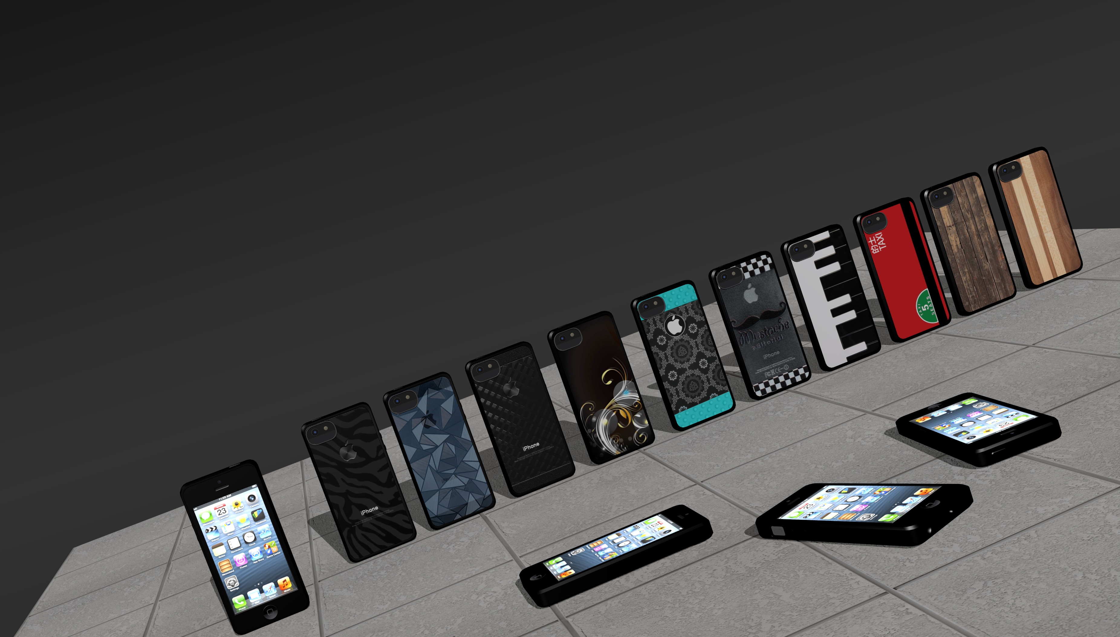 iPhone with 10 Backs Patterns 3D model | CGTrader