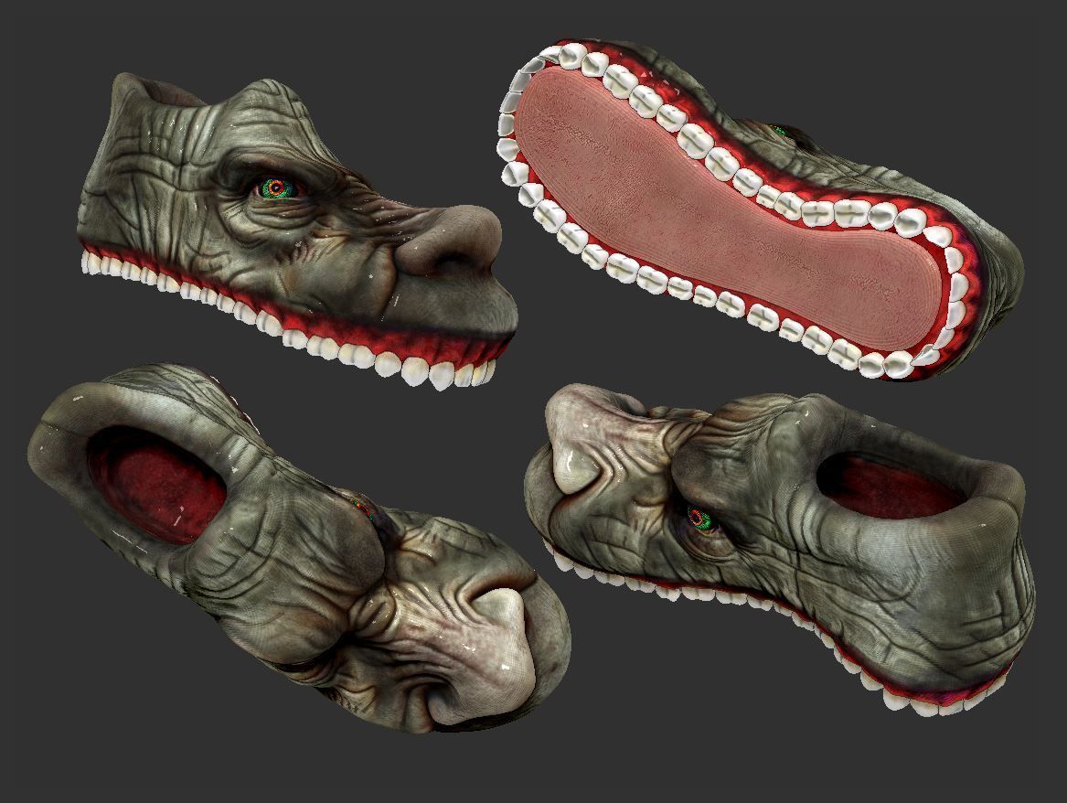 3D model MONSTER SHOE VR / AR / low-poly | CGTrader