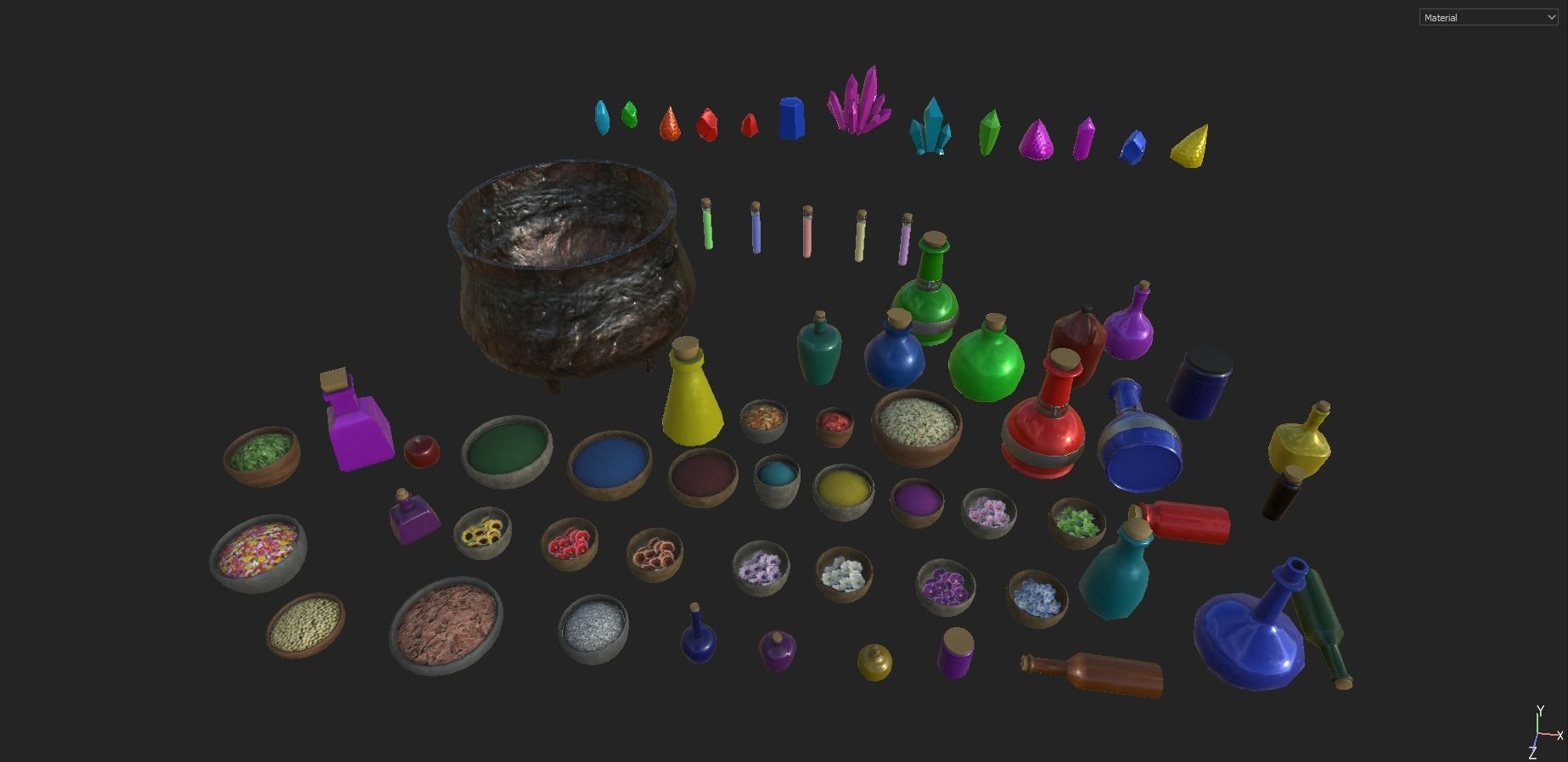 3D model Alchemy Props Pack VR / AR / low-poly | CGTrader