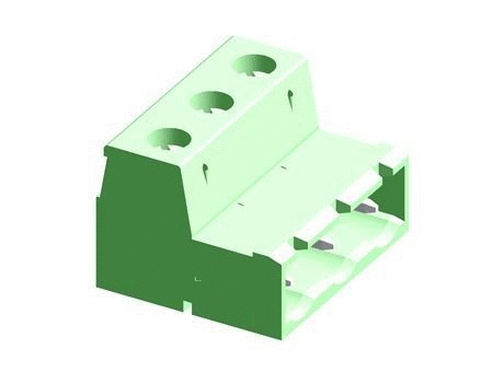 Inverted plug-in connector,7.62mm, 3 way free 3D model | CGTrader