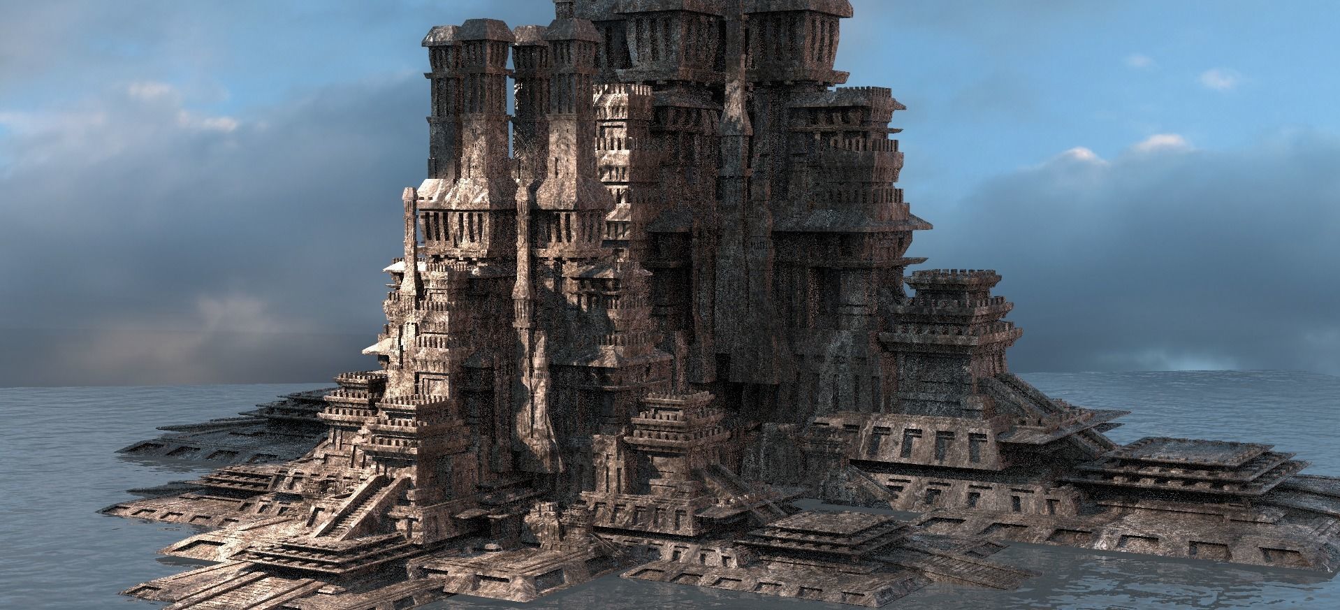 Philistine Empire City Cliffs 3 3D model | CGTrader