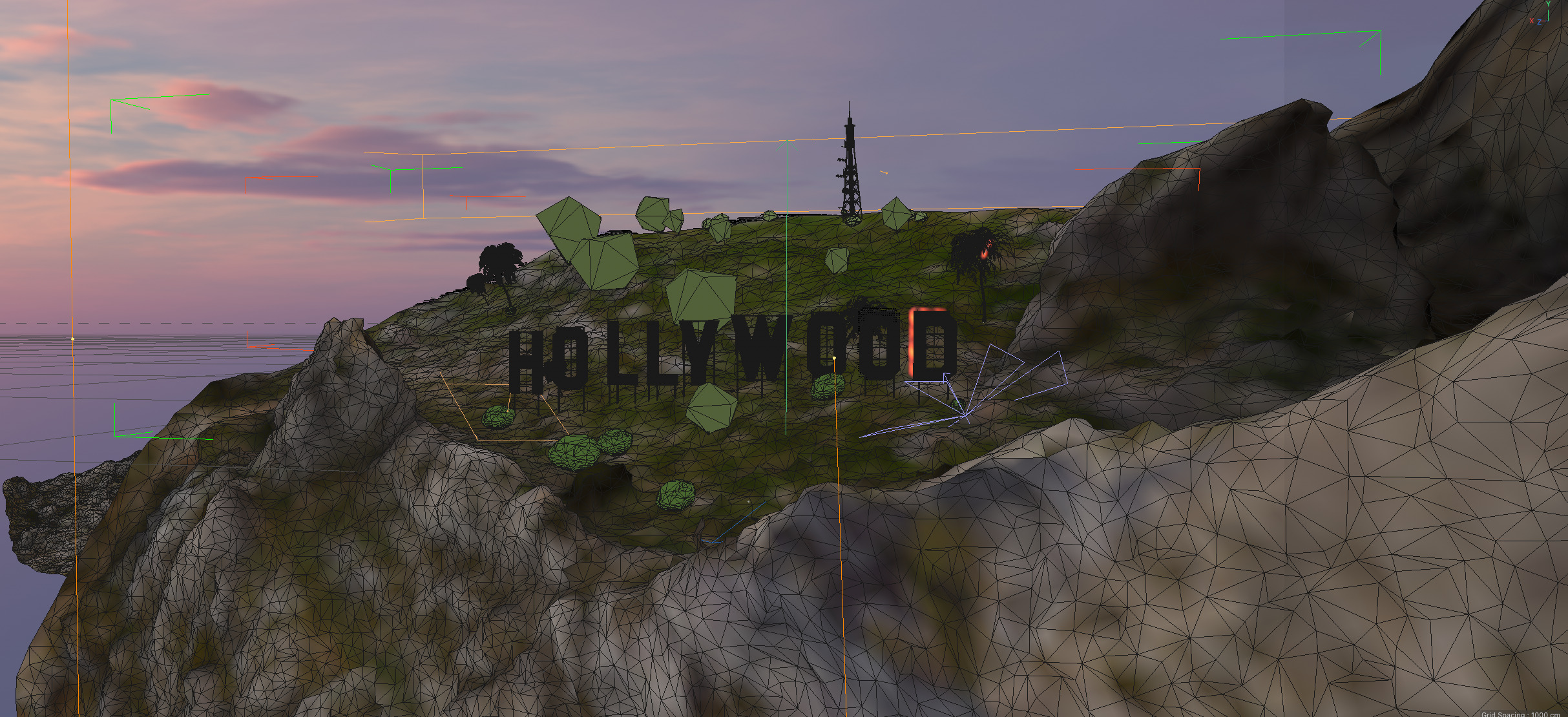 Hollywood Sign with Pyro free 3D model | CGTrader