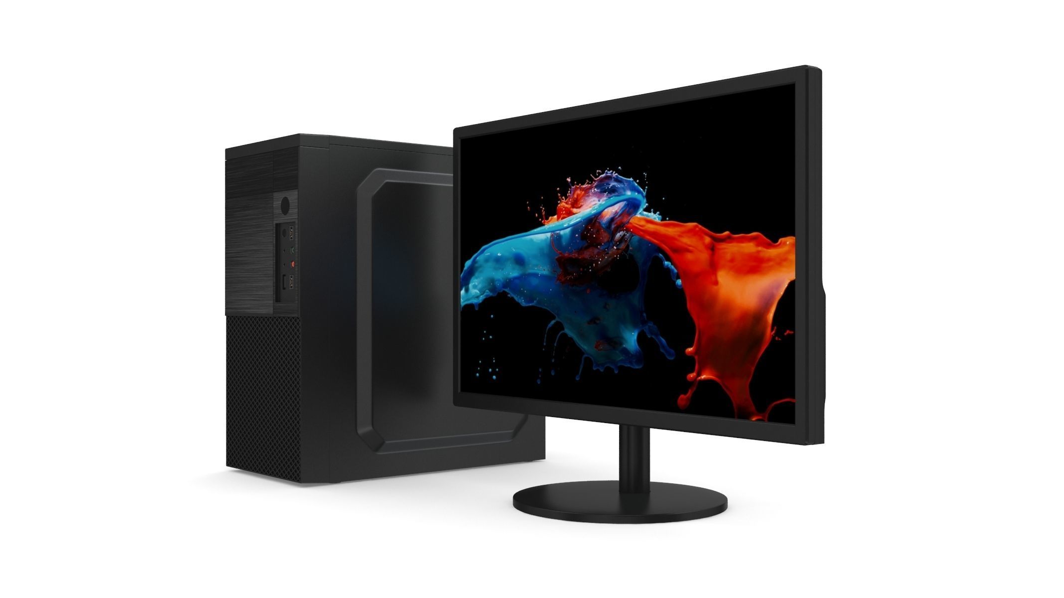 Desktop and Monitor Generic 3D model | CGTrader