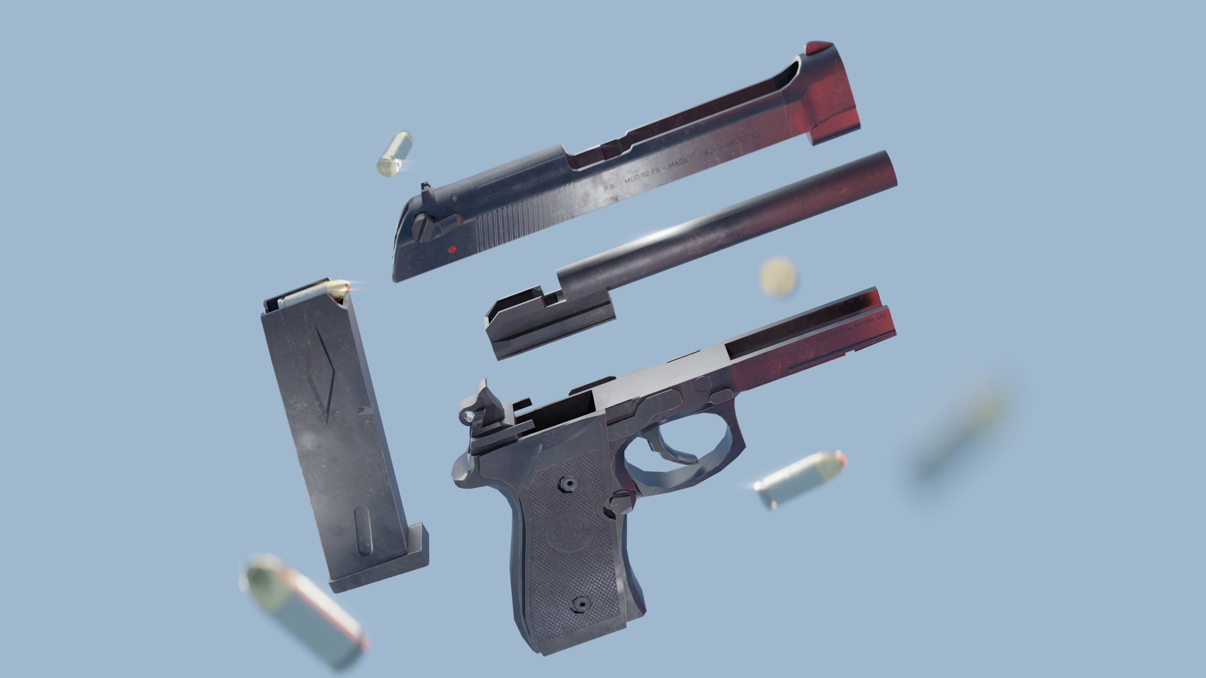 3D model Beretta 92 Pistol VR / AR / low-poly | CGTrader
