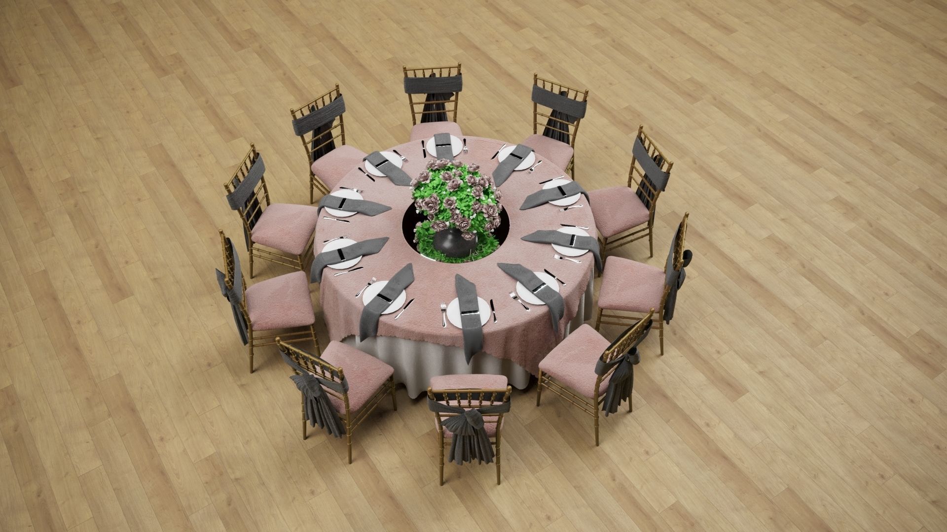 Wedding Dinner Table 3D model | CGTrader