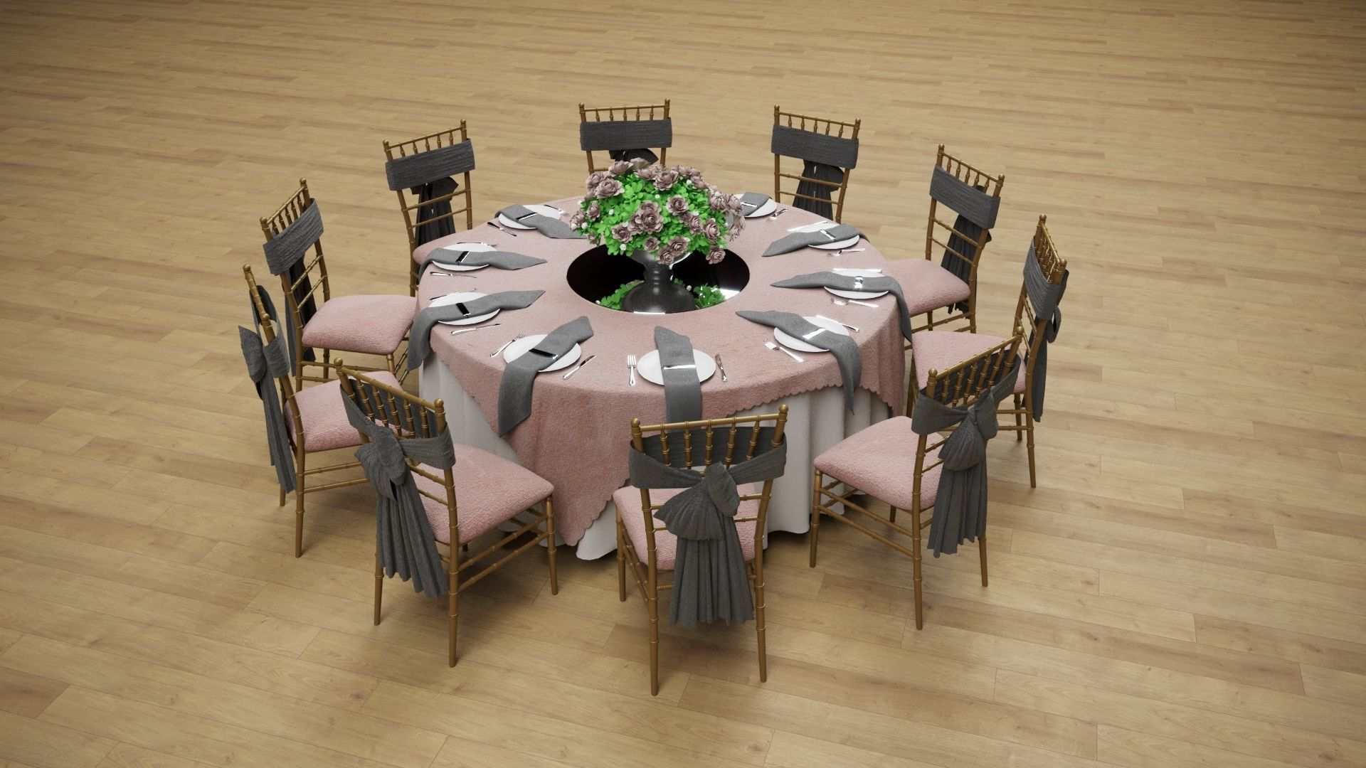 Wedding Dinner Table 3D model | CGTrader