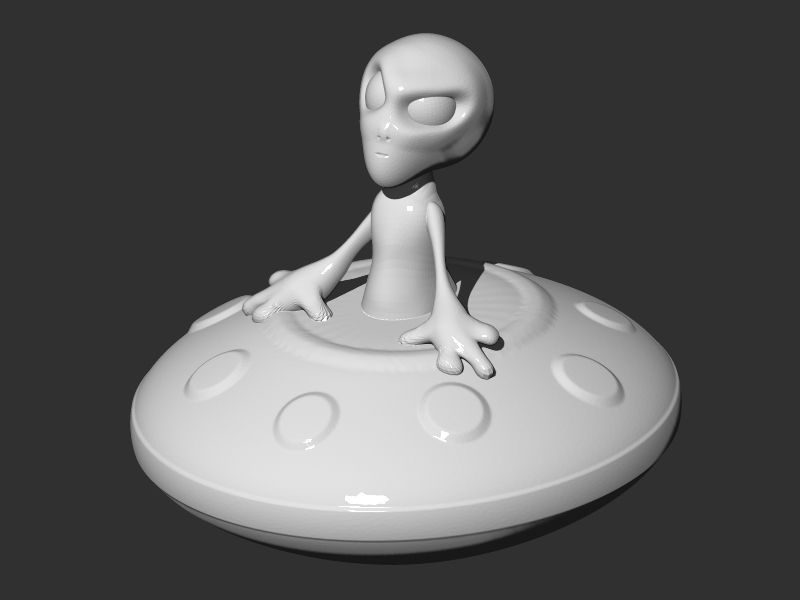 Ufo and Alien 3D model 3D printable | CGTrader