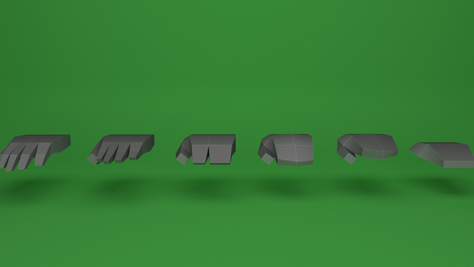 Types of low poly hand 3D model | CGTrader