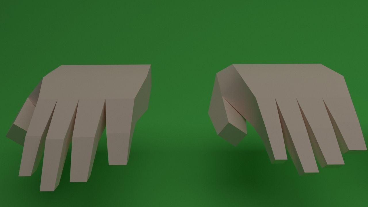 Types of low poly hand 3D model | CGTrader