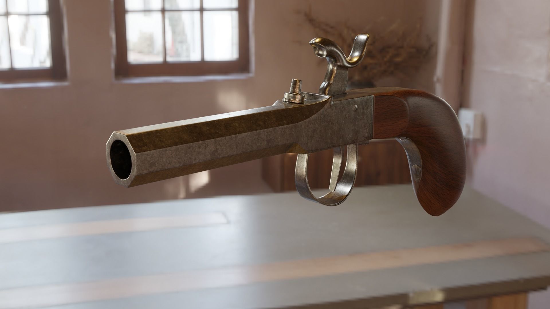 Single Derringer 3D model | CGTrader