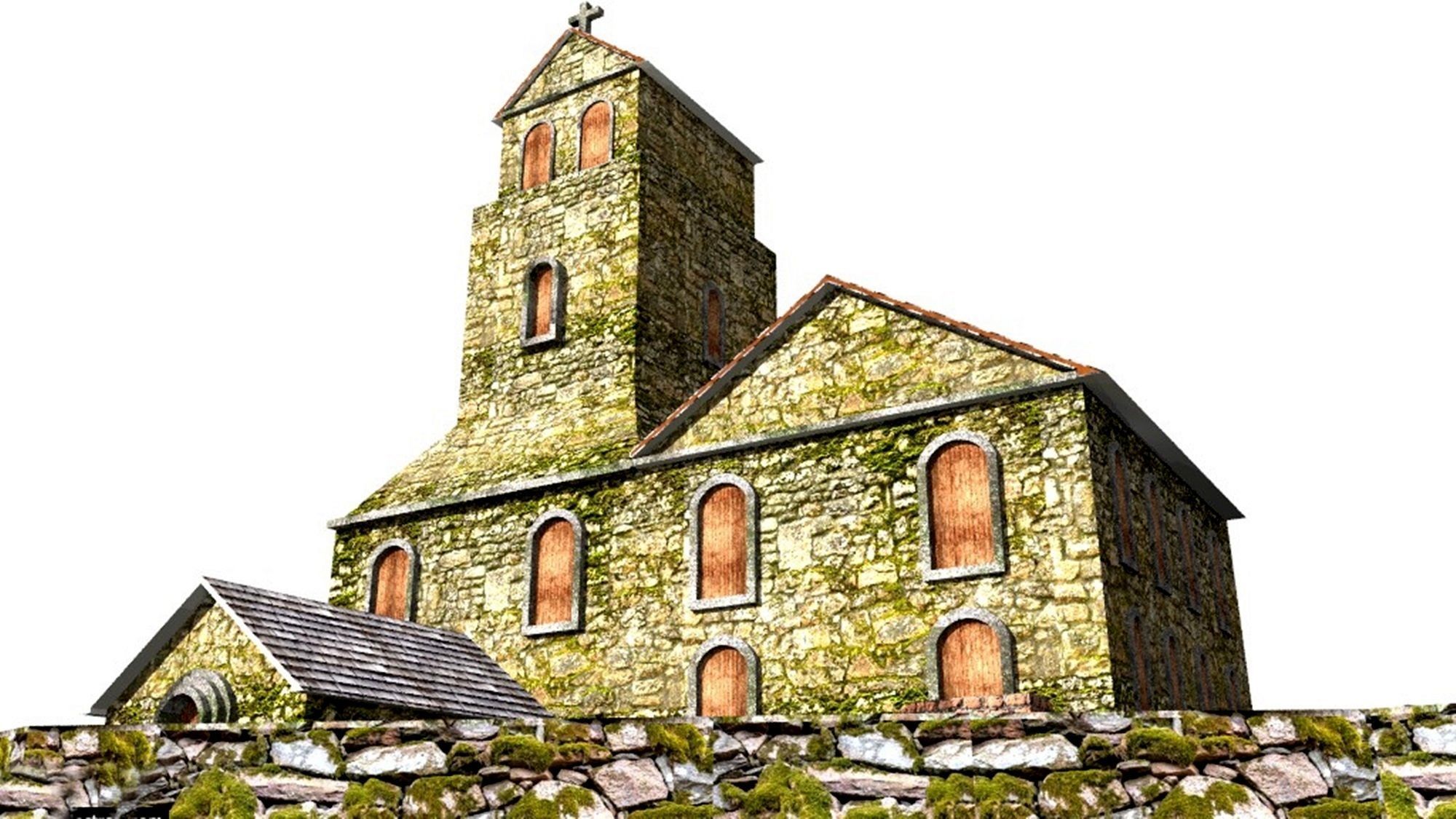 3D model old stone church VR / AR / low-poly | CGTrader