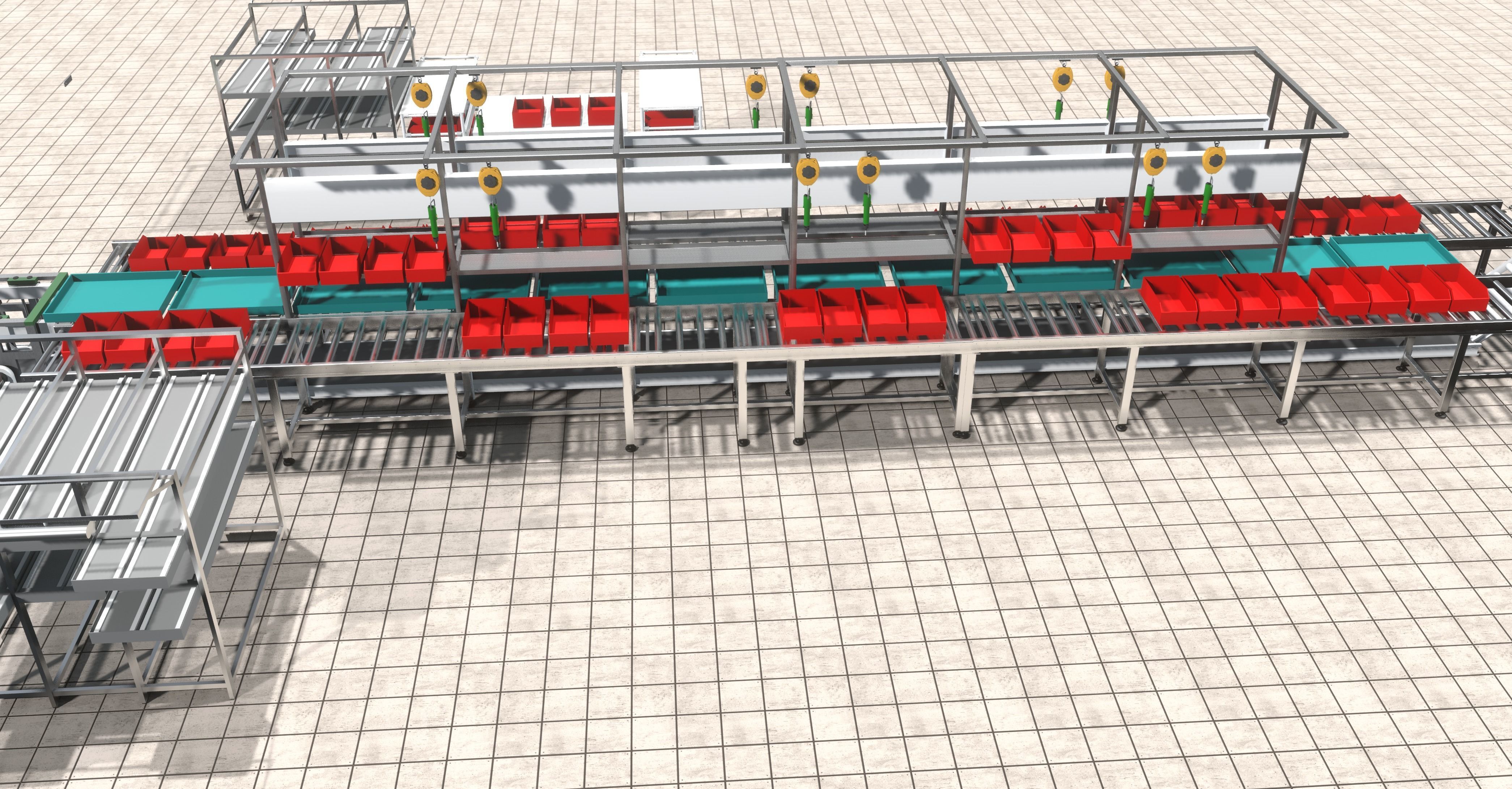 Assembly Line in Electronics Components Manufacturing 3D model animated ...