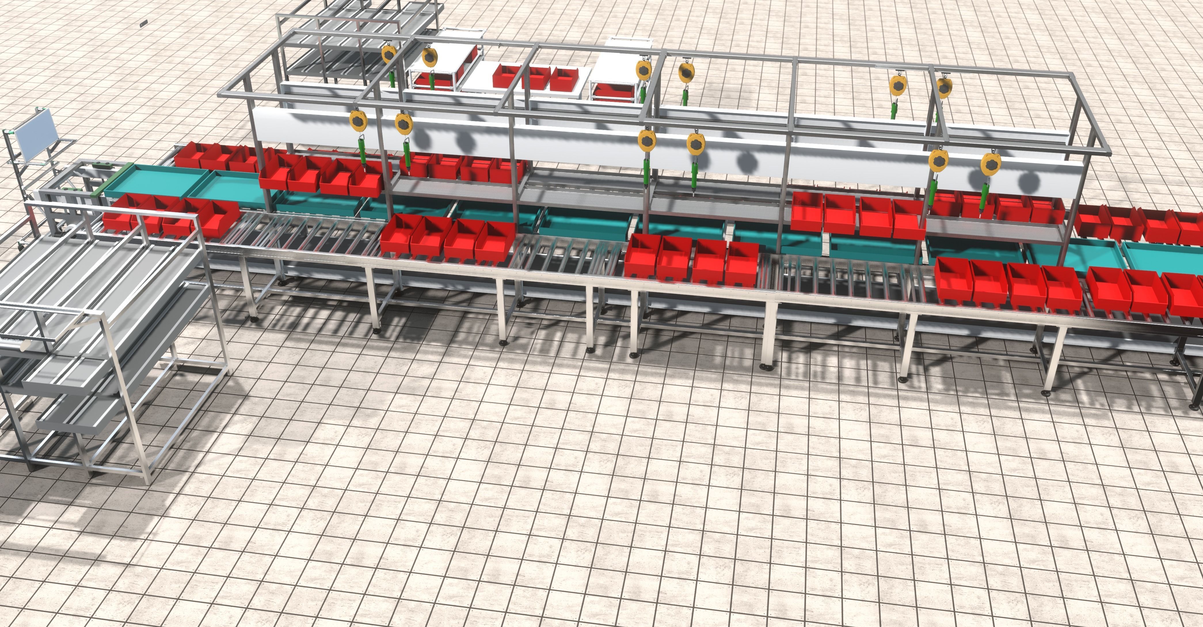 Assembly Line in Electronics Components Manufacturing 3D model animated ...