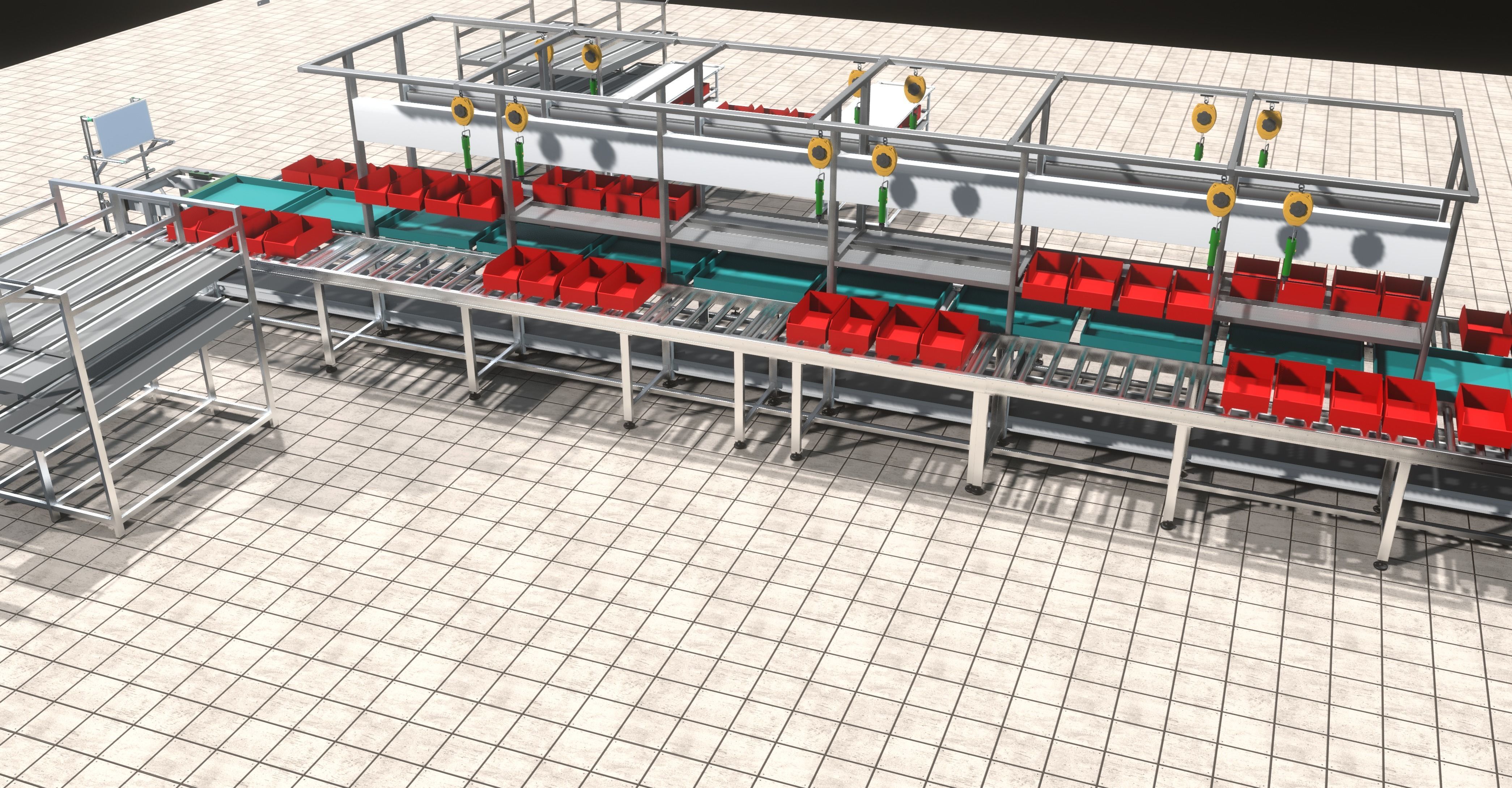 Assembly Line in Electronics Components Manufacturing 3D model animated ...