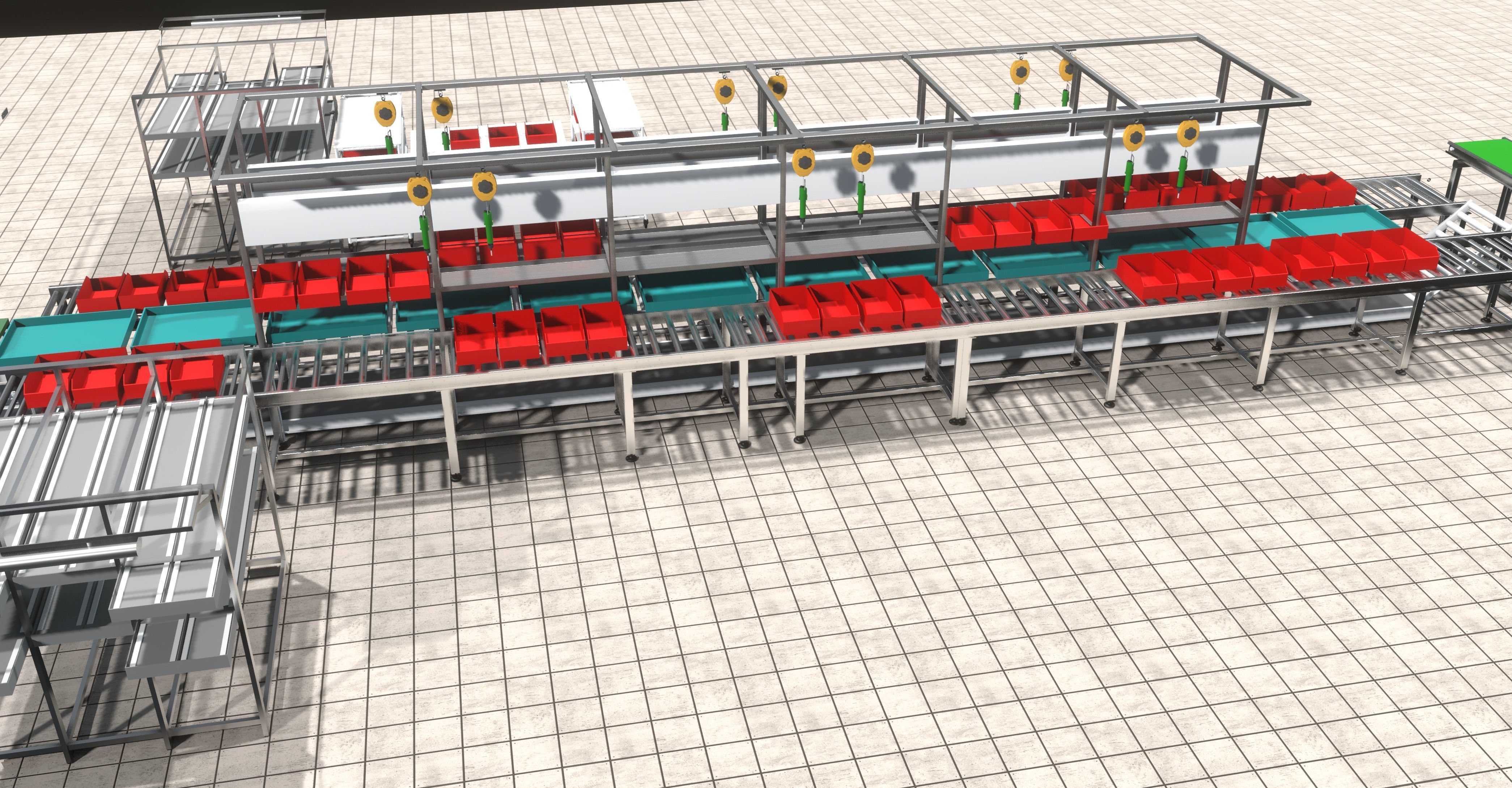 Assembly Line in Electronics Components Manufacturing 3D model animated ...