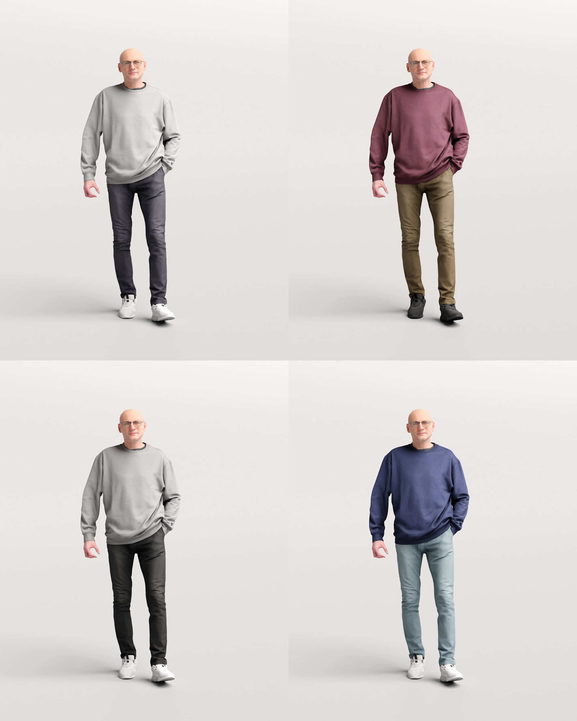 Humano 12- Collection 2201 - WALKING PEOPLE - 12 x 3D models 3D model ...