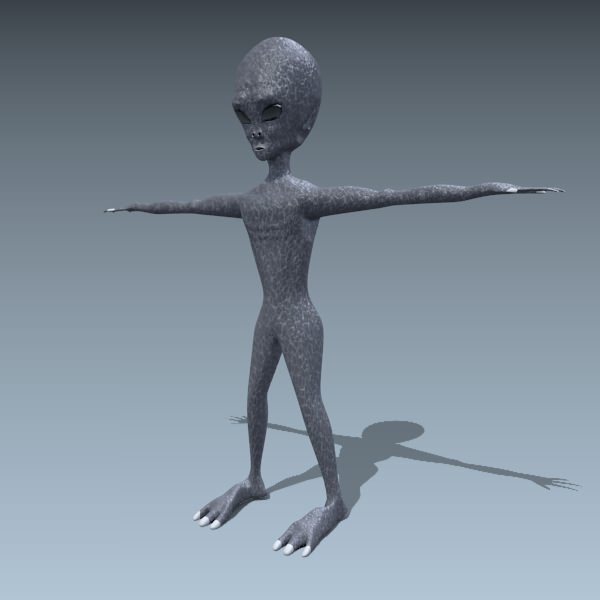 Blue skinny alien creature 3D Model 3D printable OBJ FBX LWO LW LWS STL ...
