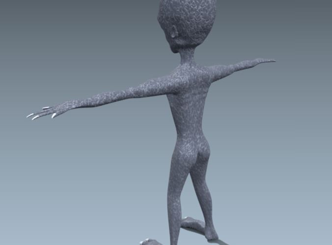 Blue skinny alien creature 3D Model 3D printable .obj .fbx .lwo .lw ...