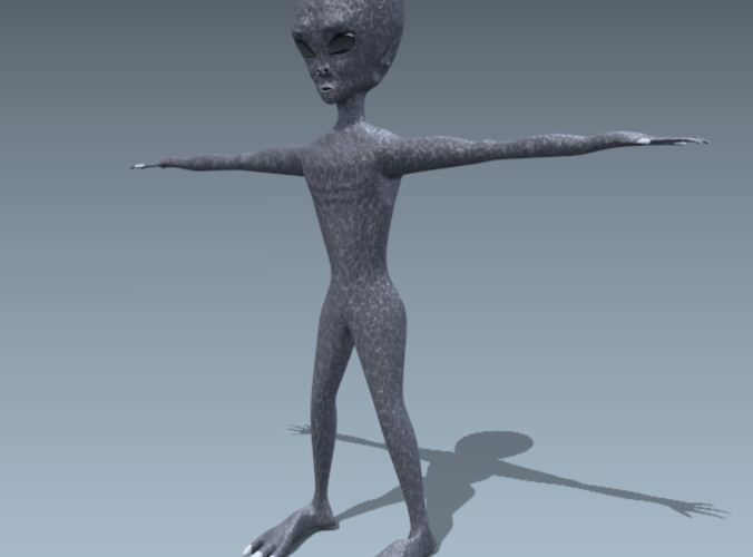 Blue skinny alien creature 3D Model 3D printable .obj .fbx .lwo .lw ...