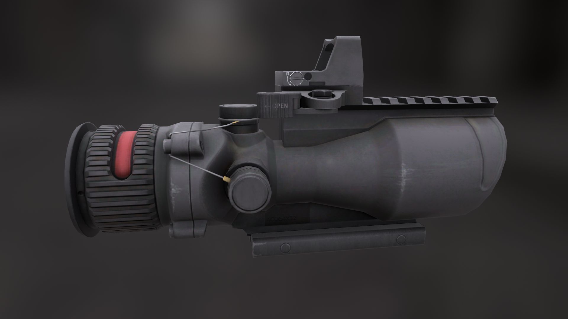 3D model Rifle Scope ACOG TA648-G VR / AR / low-poly | CGTrader