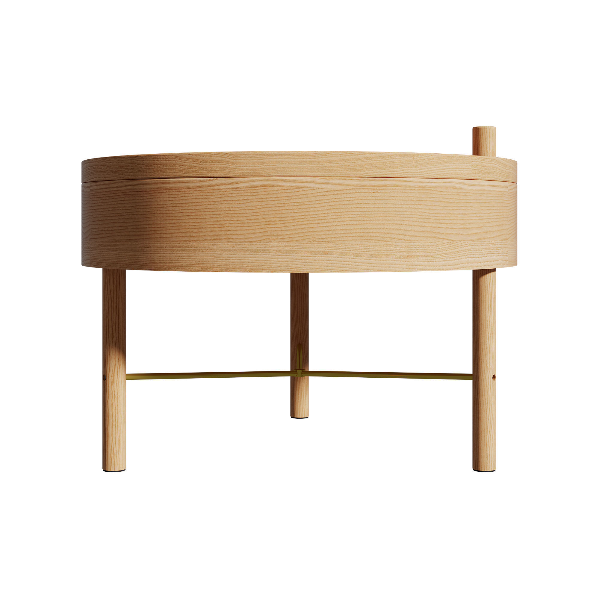 Homary Modern Round Wood Rotating Tray Coffee Table with Storage 3D ...